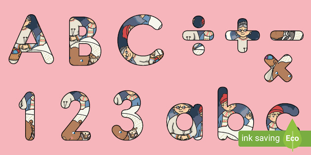 The Mitten Story Bulletin Board Letters and Numbers Pack