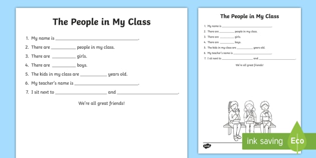 The People In My Class Worksheet / Worksheet