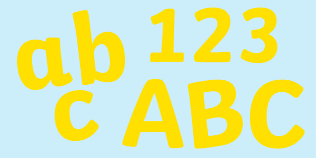 👉 Display Lettering & Symbols (Pure Yellow)