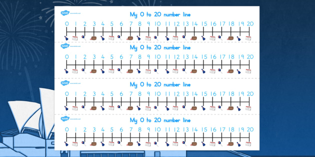 Australia Day Number Lines 0-20