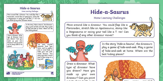 Hide-a-Saurus Home Learning Challenges Nursery FS1