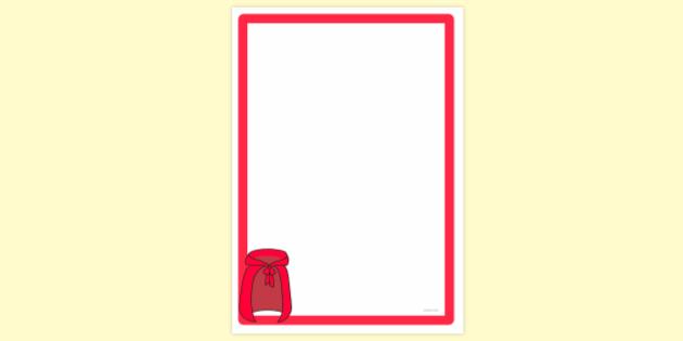 Simple Blank Hooded Cape Page Border | Page Borders | Twinkl