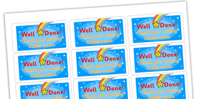 Check Your Writing Makes Sense Stickers (teacher made)