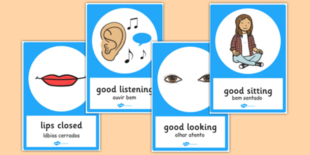 Good Listening Posters Portuguese Translation (teacher made)