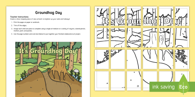 Groundhog Day Collaborative Art Pack (teacher made)