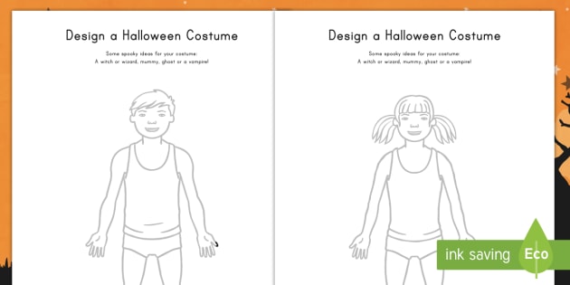 Design a Halloween Costume Worksheet / Activity Sheets
