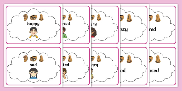 Colourful Semantics Emotions Cloud Cards