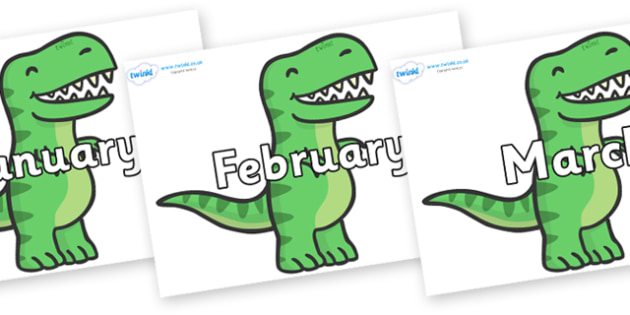 FREE! - Months of the Year on T Rex Dinosaurs (teacher made)
