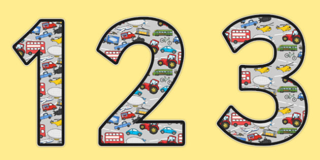 Transport Themed Display Numbers