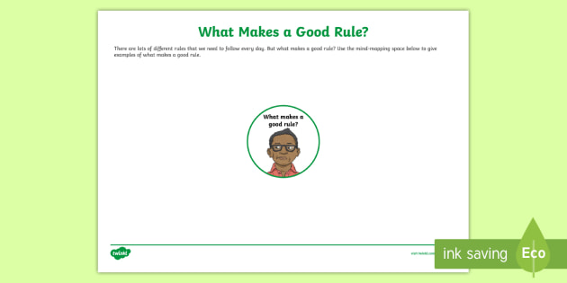What Makes a Good Rule? Worksheet (teacher made)