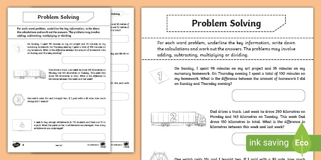 4 Operations Mixed Word Problem Worksheets For Grade 5 K5 Learning 