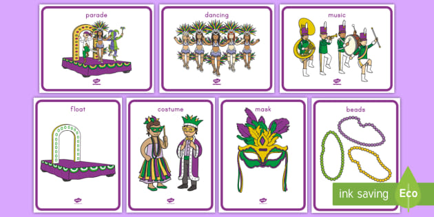 Mardi Gras Vocabulary Posters (teacher made)