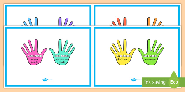 Kind Hands Display Posters - kind hands, behavior, special education