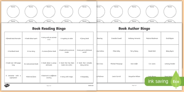 Bingo Reading Worksheet Pack- Teaching Resources