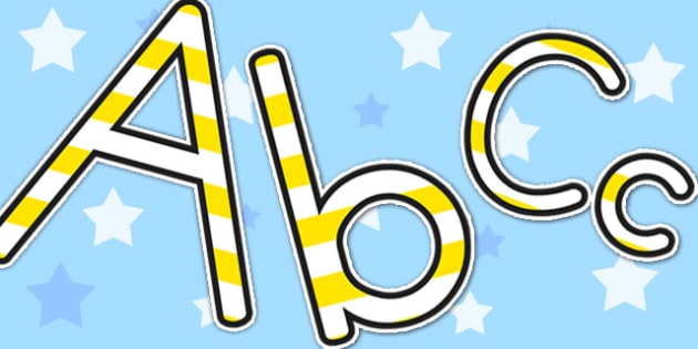 FREE! - Stripey Yellow Display Lettering (teacher made)