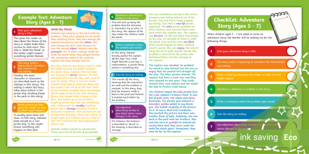 Example Text Pack for Parents: Adventure Story (Ages 5 - 7)