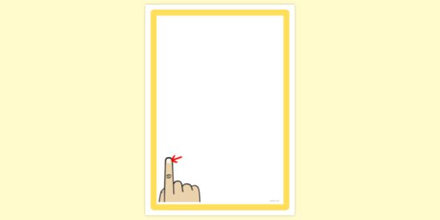 FREE! - Simple Blank Finger Nail Page Border | Page Borders | Twinkl