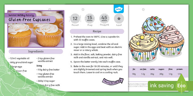 Gluten-Free Cupcakes Summer Holiday Activity | Twinkl Yum