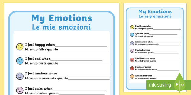 My Emotions Chart English/Italian (teacher made)