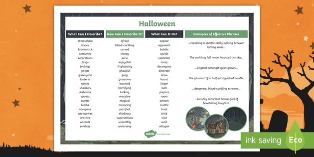 KS2 Descriptive Word Mat: Halloween