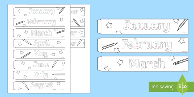 Handwriting Months of the Year Paper Chain Activity