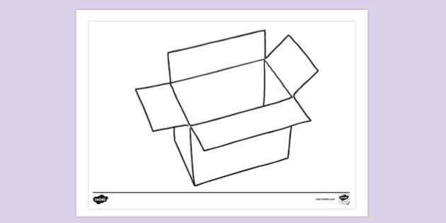 FREE! - Box Packaging Colouring Sheet | Colouring Sheets | Twinkl