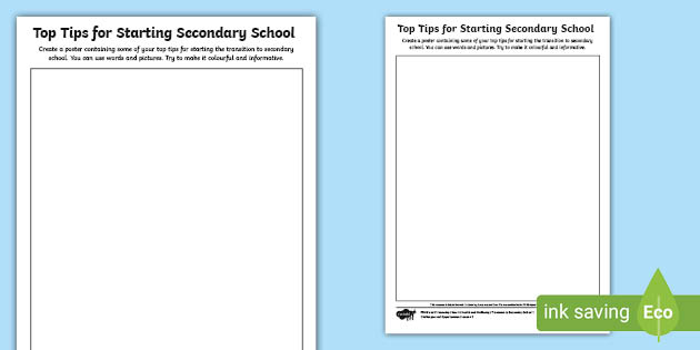Top Tips for Starting Secondary School Worksheet | Twinkl
