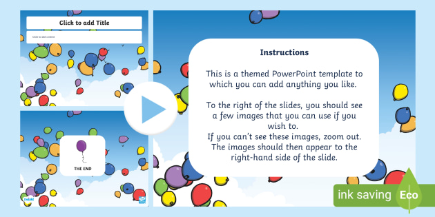 FREE! - Balloon PowerPoint Template (teacher made)