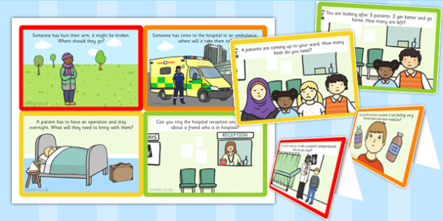 Challenge Cards Hospital Role Play (teacher made)