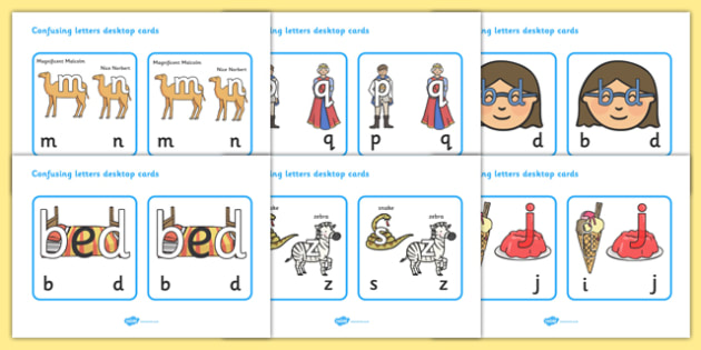 Confusing Letters Desktop Cards (teacher made)