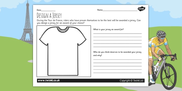 Tour de France Design a Jersey Award Activity - le tour, art