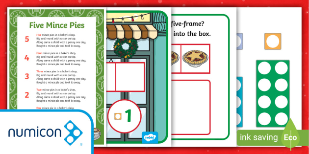 👉 Numicon Shapes Five Mince Pies Christmas Song Activity Pack