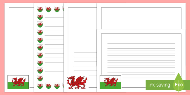 Beautifully Illustrated Wales Themed Page Borders