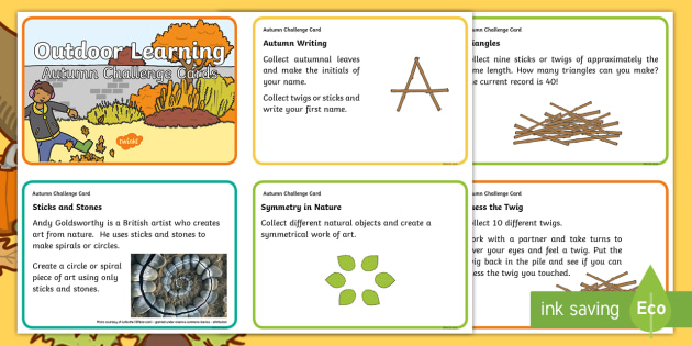 Autumn Outdoor Learning Challenge Cards (teacher made)