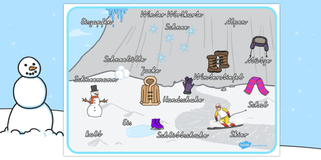 Winterlandschaft Wortschatz: Karten (teacher made)