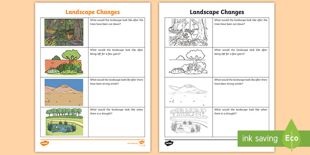 * NEW * Landscape Changes Read and Draw Activity