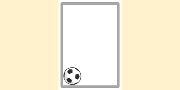 FREE! - Simple Blank Football Clipart Border | Page Borders | Twinkl