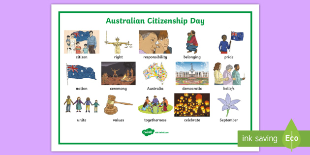 Australian Citizenship Day Word Mat (teacher made)