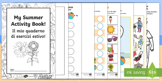 Summer Activity Booklet | English/Italian (teacher made)