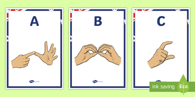 Auslan Alphabet Display Posters - English (Australian)