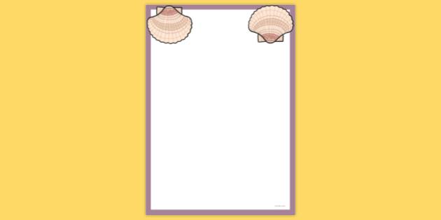 FREE! - Simple Blank Clamshell Page Border | Page Borders | Twinkl