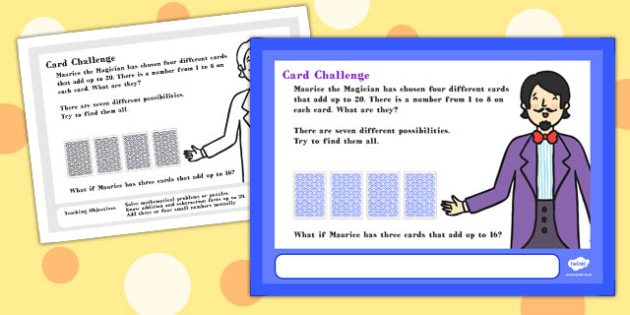 A4 Card Maths Challenge Poster (Teacher-Made)
