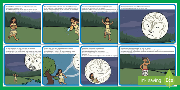 Rona & the Moon | NZ English Primary Resource | Story Cards