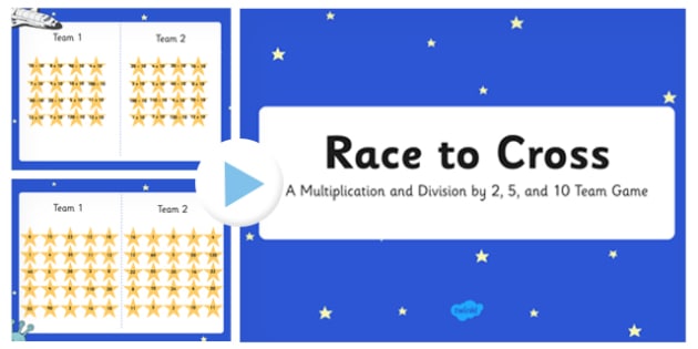 Race to Cross Multiplication and Division Game PowerPoint - race