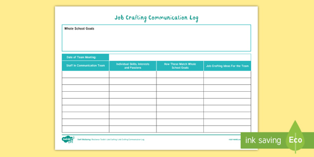 Job Crafting Communication Log