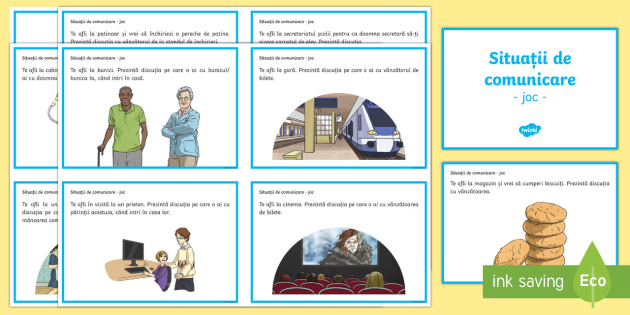 Joc Situații de comunicare Cartonașe (teacher made)