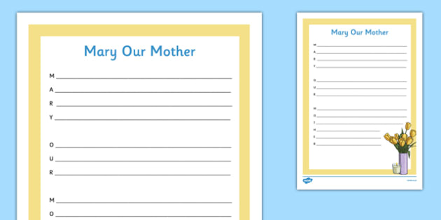 Mary Our Mother Acrostic Poem
