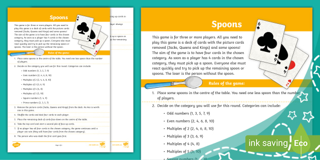 👉 Fun Maths Card Games: Spoons (teacher made)
