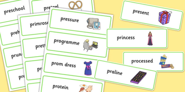 Two Syllable PR Word Cards (teacher made)