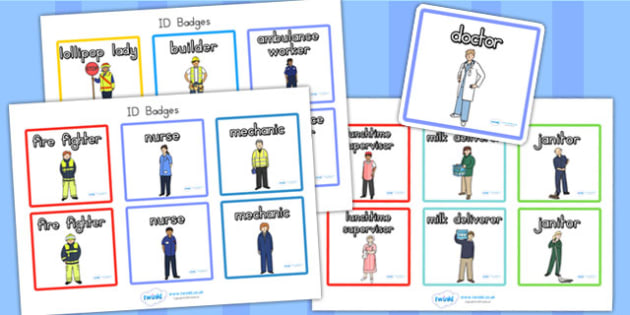 People Who Help Us Role Play Badges (teacher made)